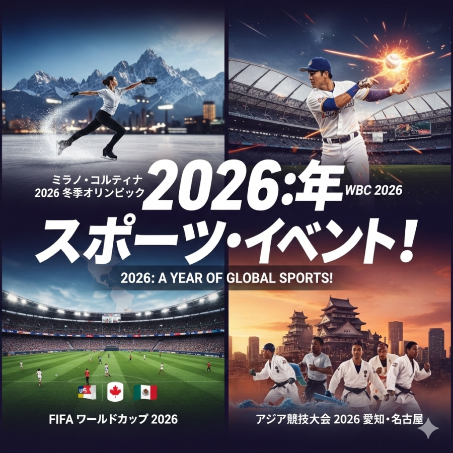【2026年スポーツ日程】WBC・五輪・W杯・アジア大会！主要イベント総まとめ～2026年はスポーツイベントが目白押し！ | 電脳kusayan